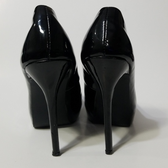KAYLEEN By Los Angeles | Shoes | Kayleen Black Patent Leather Peep Toe ...